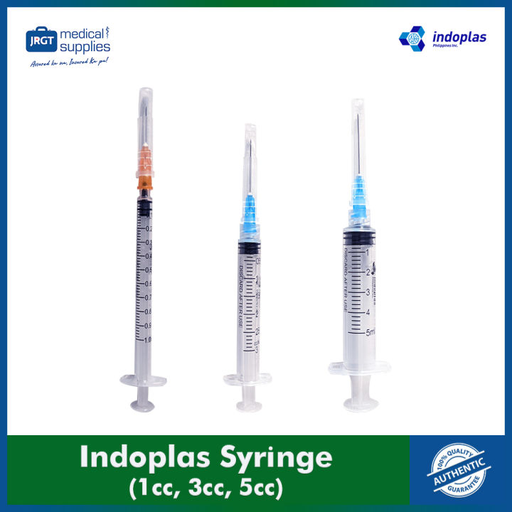 Indoplas Syringe (1cc, 3cc, 5cc) - Sterilized Disposable | Single Use ...