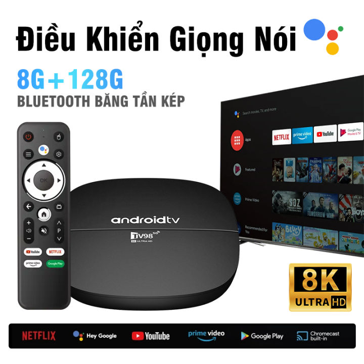 Android TV Box Hỗ Trợ Kiểm Soát Giọng Nói 8K 8G+128GB Việt Wifi 4G ...