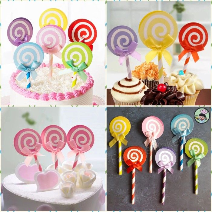 Topper Cake Birthday Lollipop Paper Kertas Hiasan Kue Tart Ulang Tahun ...