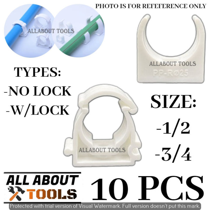 (AAT) 10PCS PPR-14 Supreme PPR Pipeclip PVC Clamp 1/2" & 3/4" Plastic ...