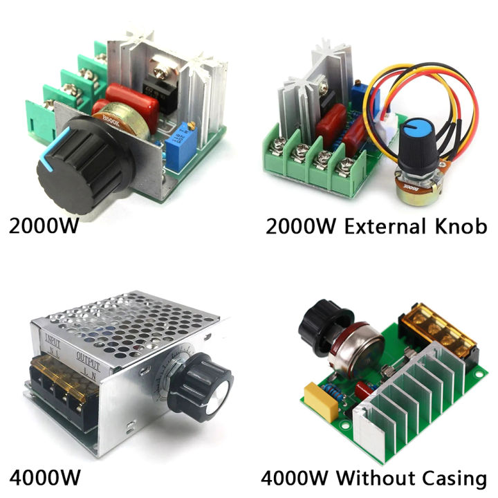 1Pcs 2000W/4000W 220V SCR Voltage RegulatorDimmer Motor Without Casing ...