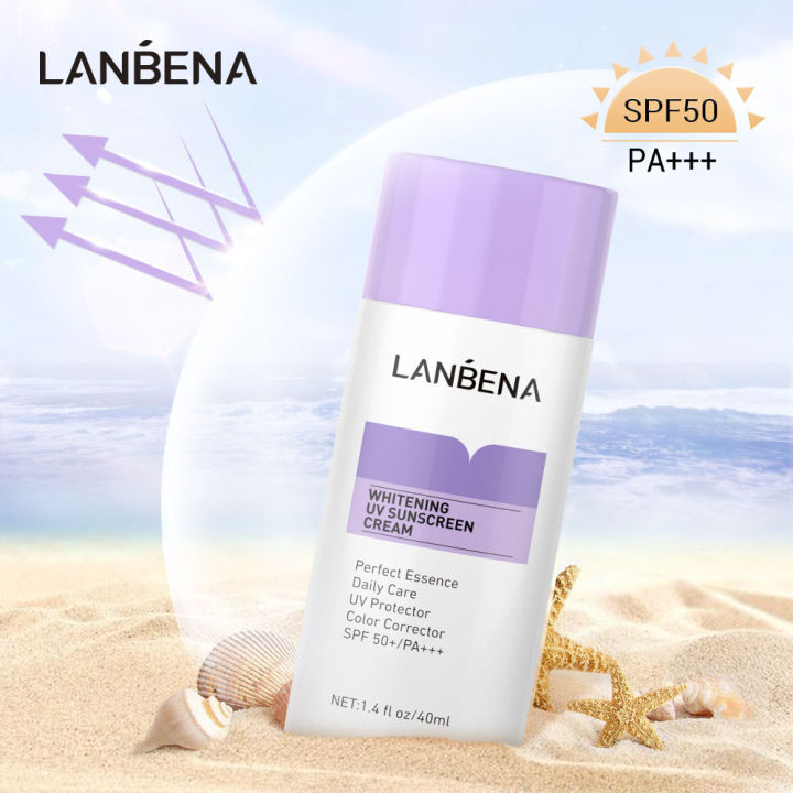 LANBENA Purple Whitening Uv Sunscreen Sunblock Lotion Face Cream SPF50 ...