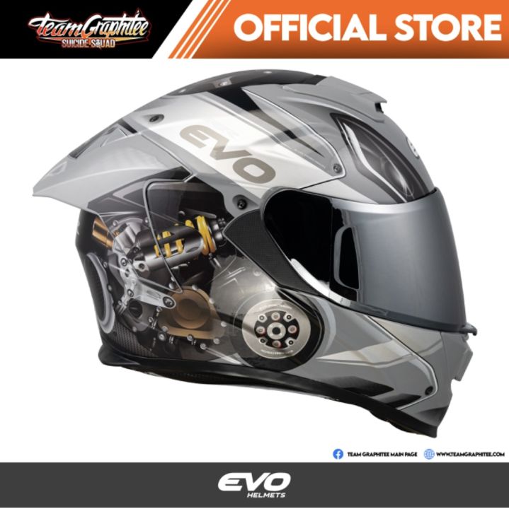 EVO GT-PRO RR GRAY FULL FACE DUAL VISOR WITH FREE CLEAR LENS | Lazada PH