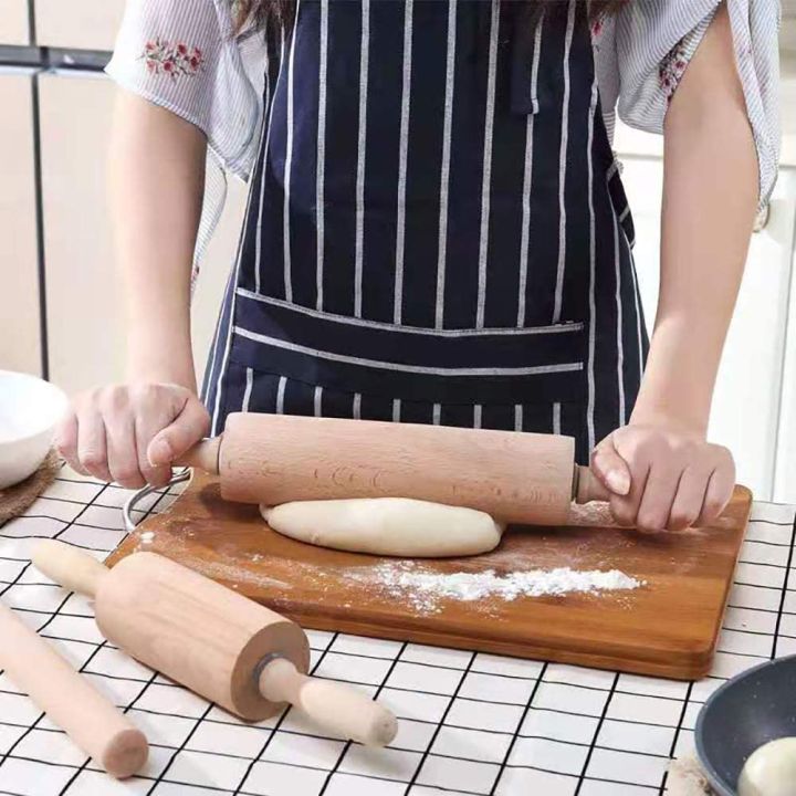 26cm Wooden Rolling Pin - Professional Dough Roller - Essential Kitchen ...