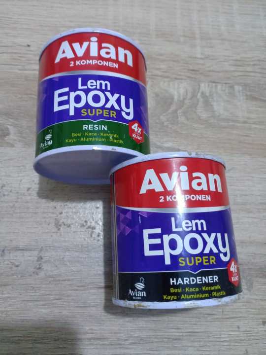Lem Epoxy SUPER Avian 340 Gr dan 1600 Gr, 2 komponen Resin + Hardener ...