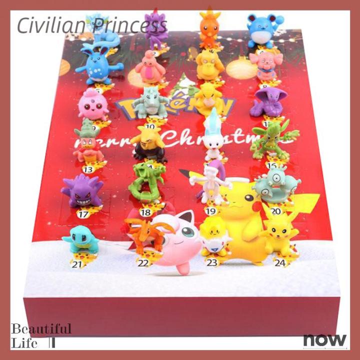 [Civilian] 24 PCS Pokemon Christmas 2022 Advent Calendar Box Figure ...