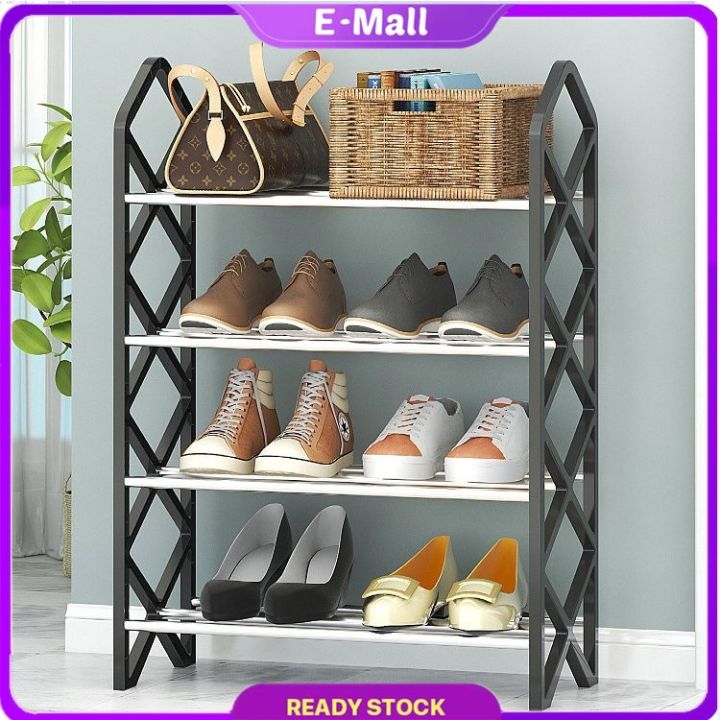 EMALL Shoe Rack Organizer 4 Layer Rhombus Assembly Storage Rack Multi ...