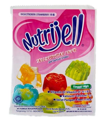 Indonesian Nutrijell Strawberry 15g Authentic Indonesia Jelly Pudding ...