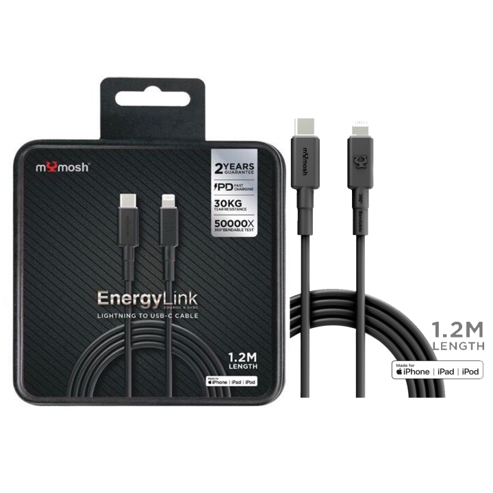 MYMOSH LIGHTNING TO TYPE-C, APPLE MFI CERTIFIED, PD FAST CHARGING, 30KG ...