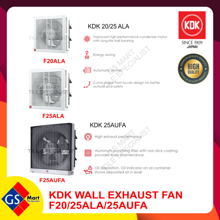 KDK Wall Exhaust Fan 8" 20ALH / 10" 25ALA / 10" RAKU RAKU 25AUFA ...