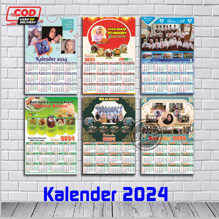 Kalender Custom Terbaru 2024 Free Tambah Foto | Lazada Indonesia