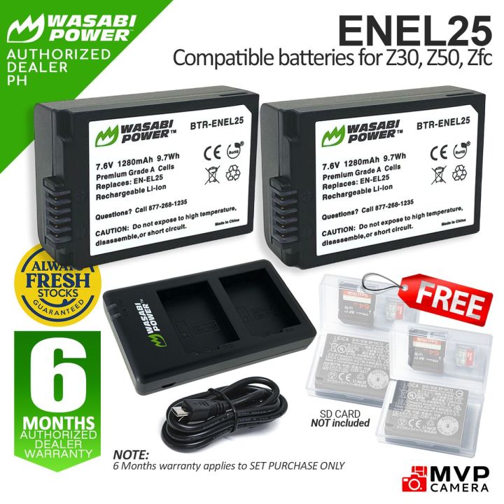 [AUTHORIZED PH] WASABI POWER NIKON ENEL25 EN-EL25 Battery Charger Set ...