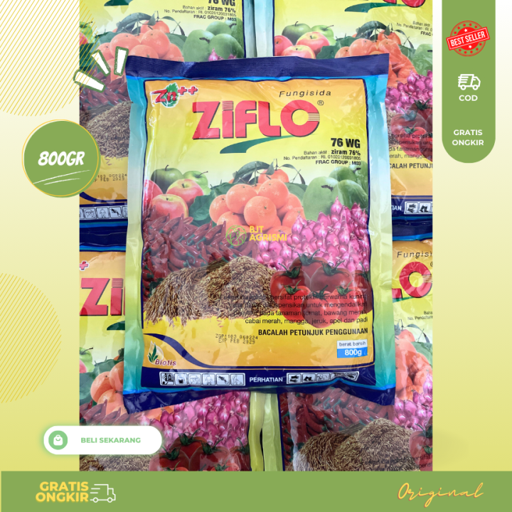 Ziflo 76 WG Fungisida Ziram 76% 800gr Mengendalikan Hama busuk daun buah tanaman | Lazada Indonesia
