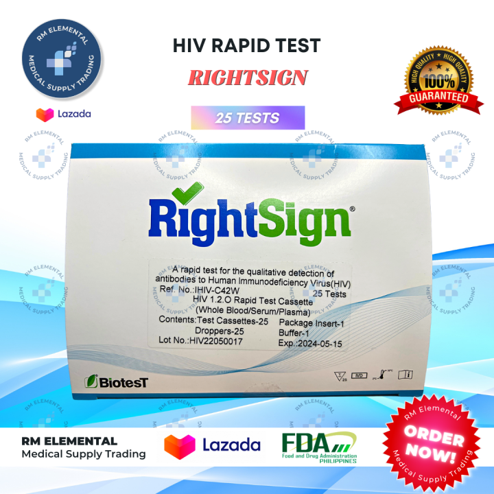 HIV Rapid Test Cassette RIGHTSIGN 25 tests | Lazada PH