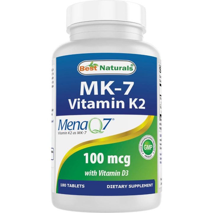 Vitamin K2 as MK-7 100 mcg 180/300 Capsules Supplement - MK7 ...