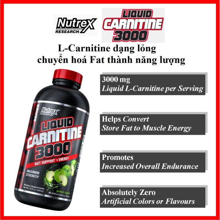 Nutrex L Carnitine 3000 Liquid - Hỗ trợ giảm mỡ cho người tập thể thao ...