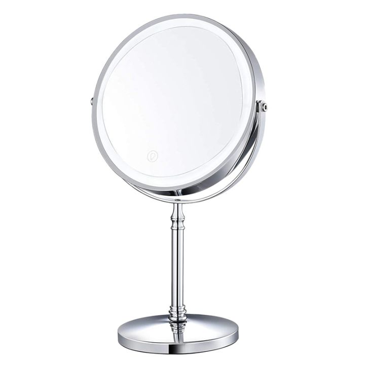 5X Magnified Lighted Makeup Double Mirror,7Inch Portable Battery LED ...