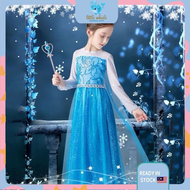 Frozen Princess Elsa Dress For Kid Frozen Dress For Kids Girl Baju Elsa ...