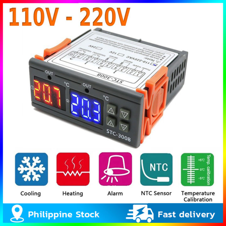 220V Digital LCD Display Temperature Thermostat Controller STC-1000 With Sensor | Lazada PH
