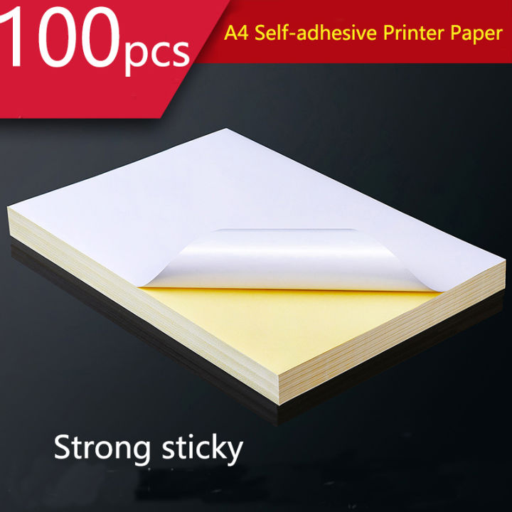 100 PCS A4 Sticker paper printable Vinyl Sticker Matte Surface Paper ...