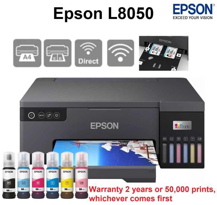 Epson L8050 Replace L805 Wi-Fi Photo 6 Colour Ink Tank Printer ...