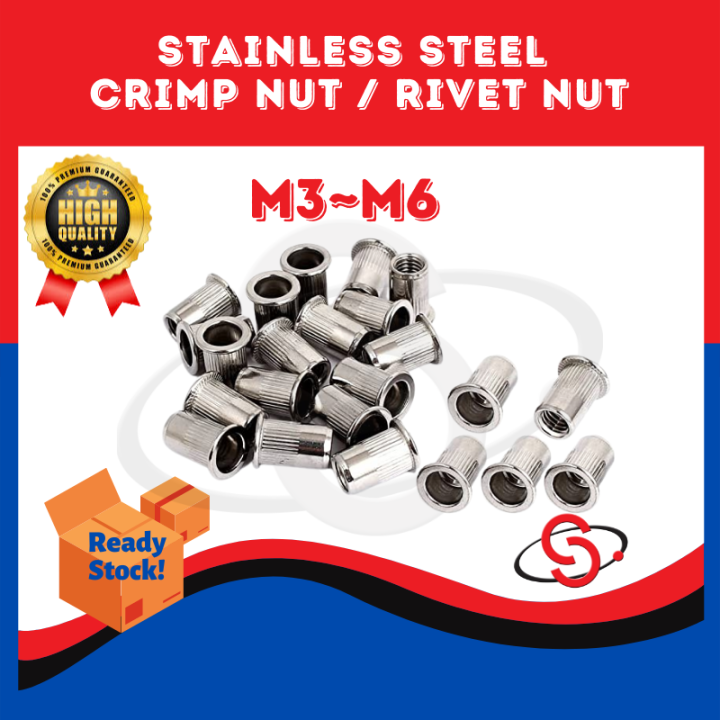 SCM SUS304 Stainless Steel Rivet Nut Crimp Nut Insert Nut 304 Fastener ...