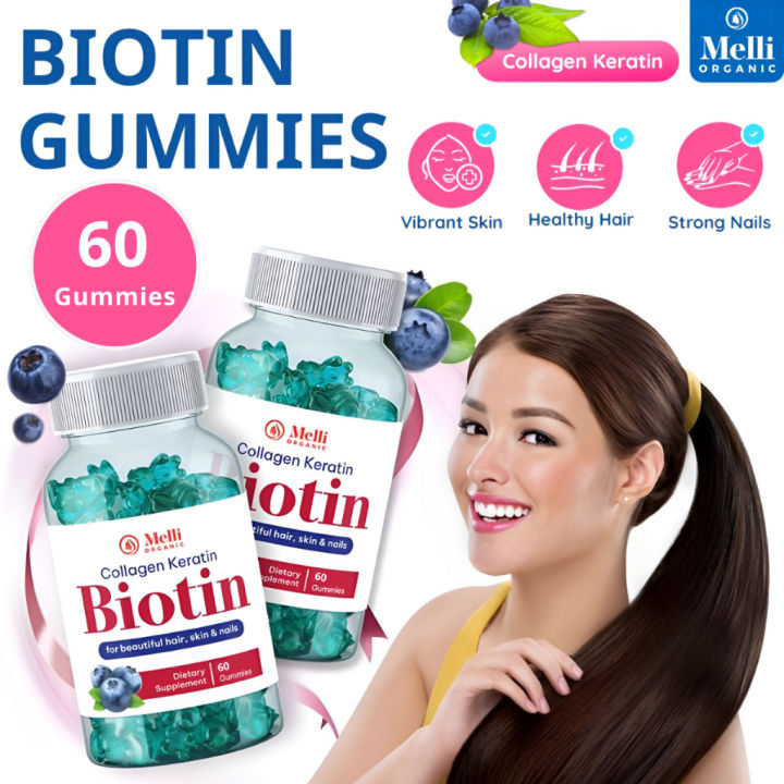 Collagen Keratin Melli biotin gummies for hair skin and nails, hair ...