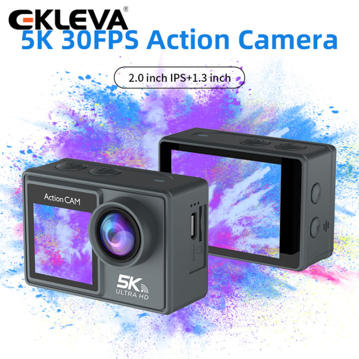 Ekleva Camera hành động 5K 30fps với wifi điều khiển từ xa Dual IPS 2 ...
