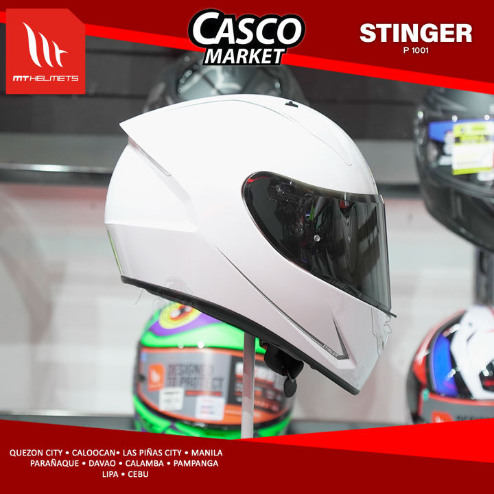 MT STINGER PLAIN COLOR FULL FACE SINGLE VISOR MOTORCYCLE HELMET WITH ...