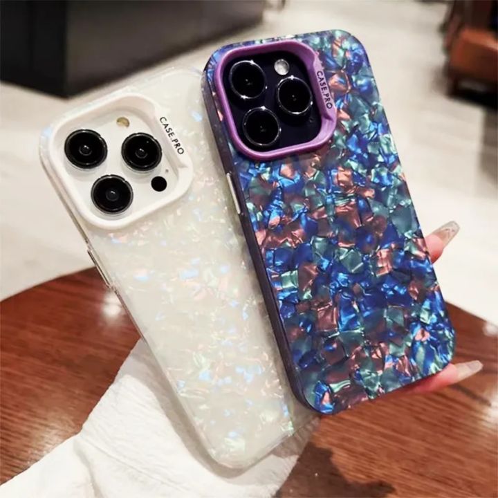 Luxury Bling Glitter Dream Conch Shell Marble Case For iPhone 13 14 11 ...