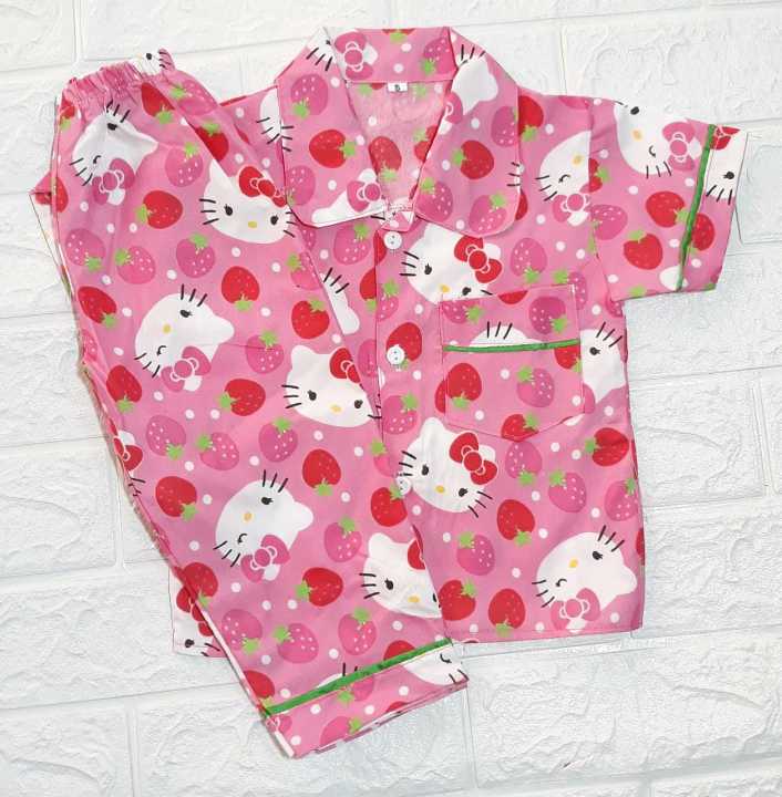 Piyama anak 0-8 Thn Motif hello kitty pink muda piama anak piama ...