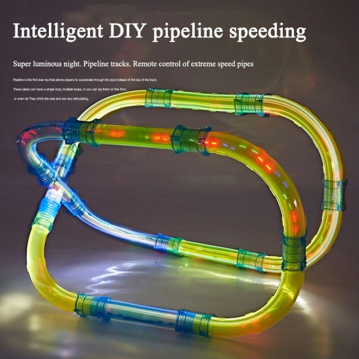 Electric RC Rail Car Chariots Zipes Speed Pipes Racing Track Railway ...