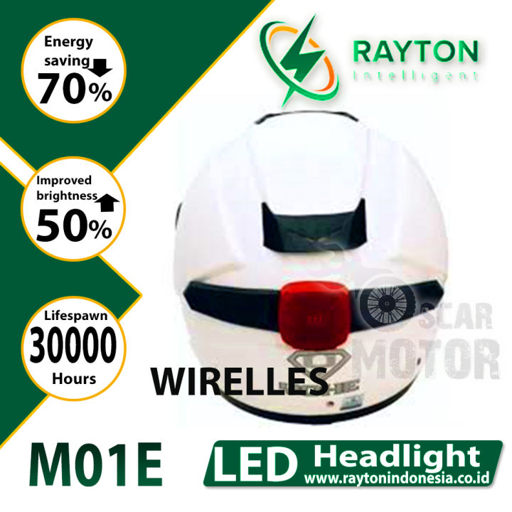 NEW LAMPU HELM MOTOR WIRELESS 5 IN 1 RTD M01E RAYTON SEN RUNNING BLUET ...