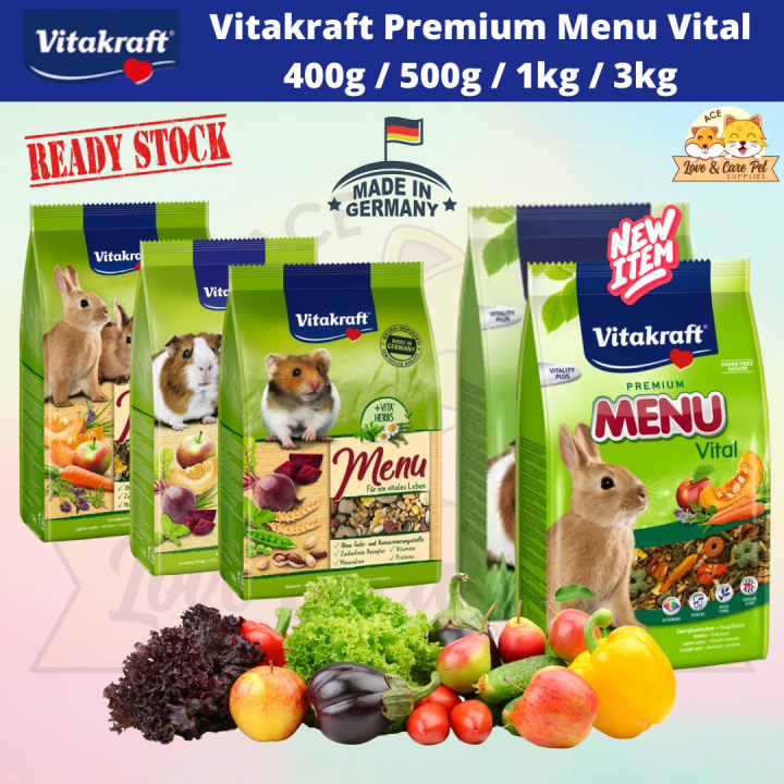 Vitakraft Premium Menu Vital Hamster / Guinea Pig / Rabbit Food 400g ...