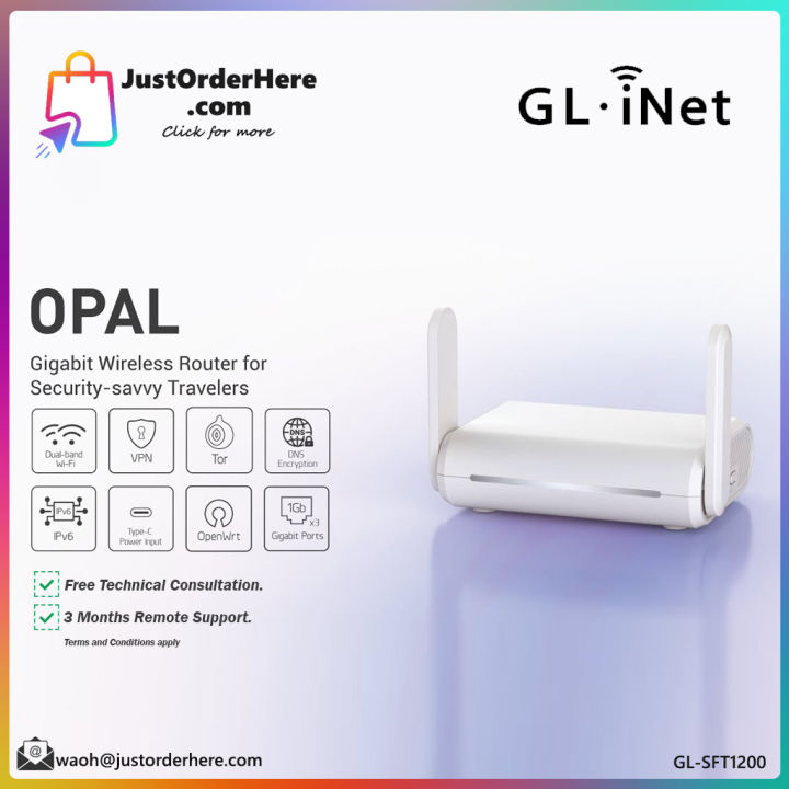 GL.iNet Opal AC1200 Wireless Travel Router (GL-SFT1200)-CN/EU Version ...