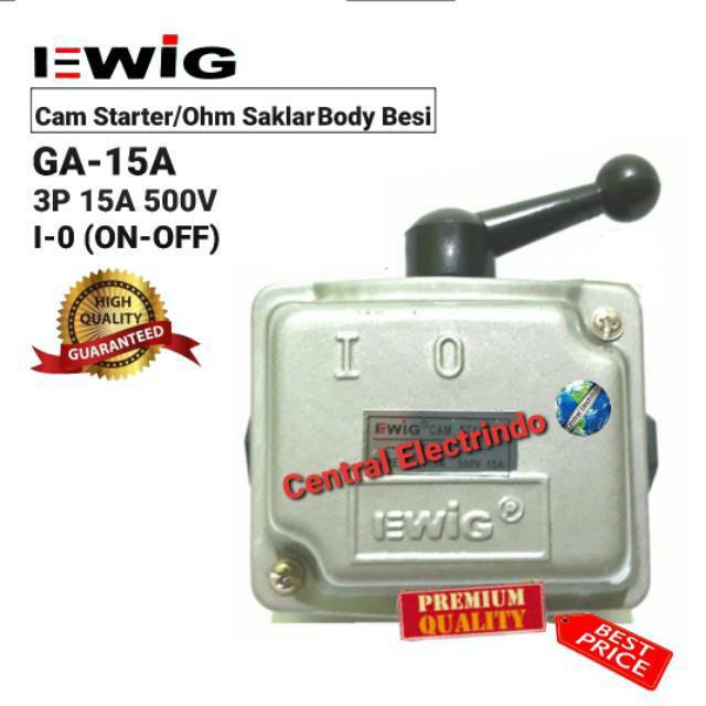 Cam Starter/Ohm Saklar EWIG GA-15A (3300Watt) 3P I-0 (ON-OFF). | Lazada Indonesia
