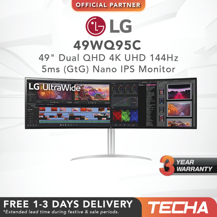 [FREE NEXT DAY] LG 49WQ95C | 49" Dual QHD | 4K | 144Hz | 5ms (GtG ...