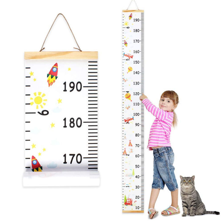 【Enough stock】Thick Waterproof Canvas Kids Growth Height Chart Measure ...