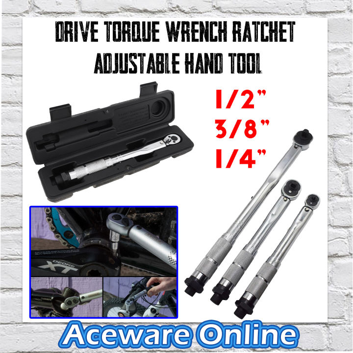 1/2 3/8 1/4 Inch Drive Torque Wrench Ratchet Adjustable Hand Tool ...