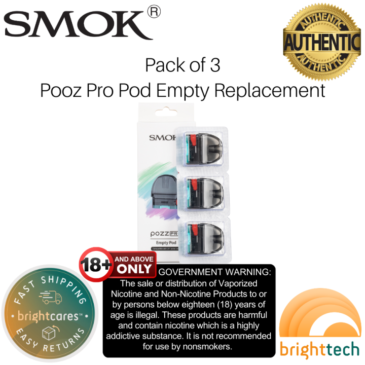 SMOK Pozz Pro Pod Replacement Empty Catridge - Legit Pack of 3 (With ...
