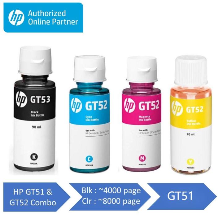 HP GT53 / GT52 Original Ink Bottle (Black/Cyan/Magenta/Yellow ...