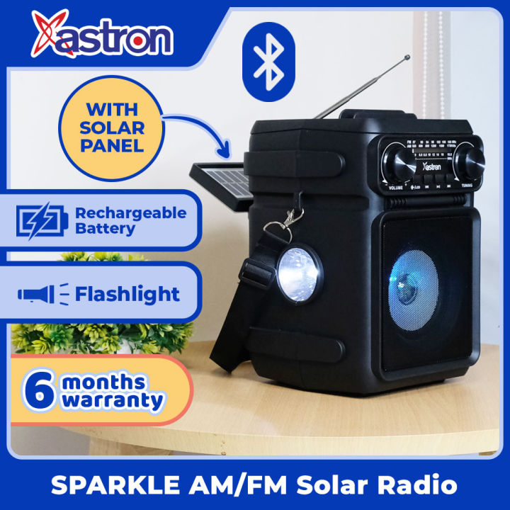 Astron Sparkle AM/FM Solar Radio | Bluetooth | Rechargeable Battery ...