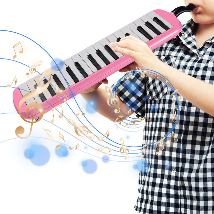 32 Keys Piano Keyboard Melodica Instrument with Soft Blow Pipe Blowing ...