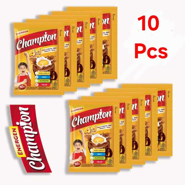 Energen Champion Susu Coklat 1 Renceng isi 10 Sachet 4 IN 1 Mayora ...