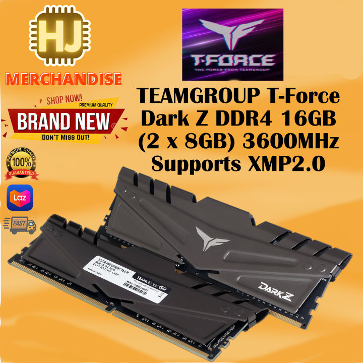 TEAMGROUP T-Force Dark Z DDR4 3600MHz 16GB Kit (2 x 8GB) (PC4-28800) CL ...