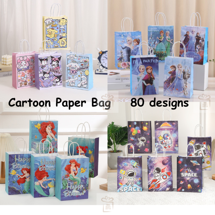 Ready Stock Disney Cartoon designed theme paper bag.Mario Mickey Minion ...