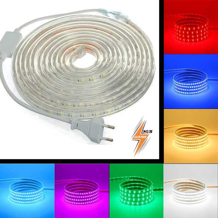 Lampu Led Strip Selang 5050 16m 17m 18m 19m 20m Siap pakai 220V Hias ...
