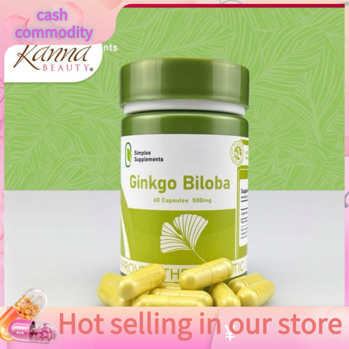 Simplee Ginkgo Biloba Capsule Supplement 500mg 60 grains Health ...
