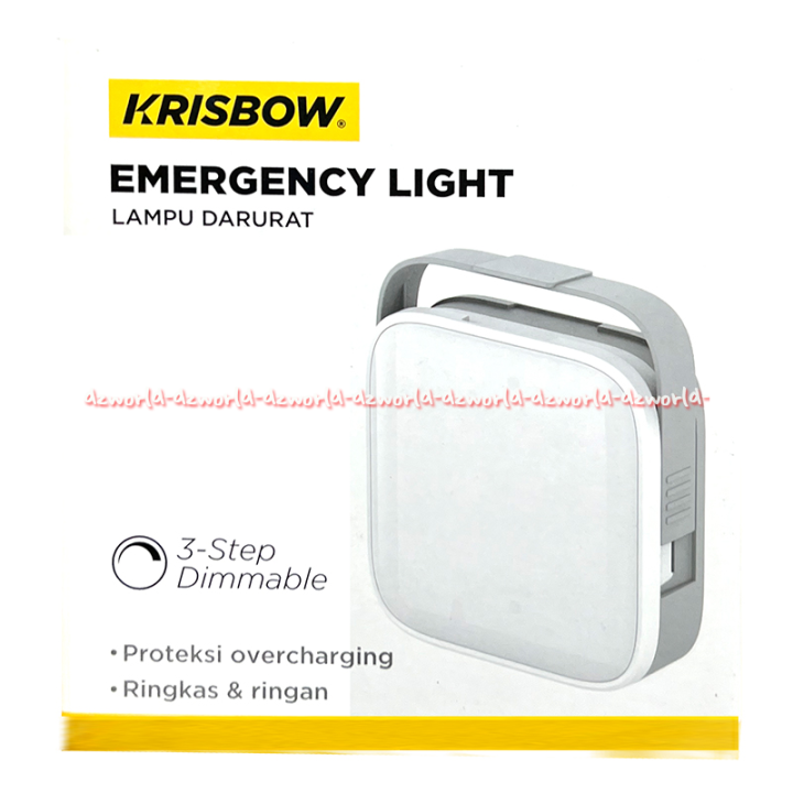 Krisbow Emergency Light Lampu Darurat 3 Setp Dimmable Ringkas Ringan ...