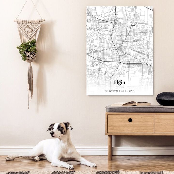 Map of Elgin Digital File, Modern City Map, Elgin Printable Map, Elgin ...